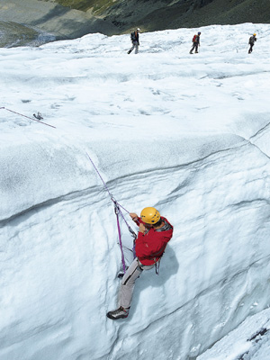 So seilen Sie sich am Gletscher an